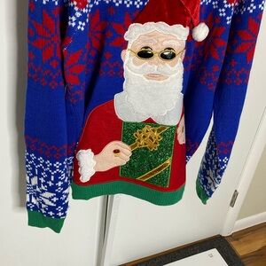 Holiday Time | Sweaters | Nwtholiday Time Redblue Blinged Out Santa ...